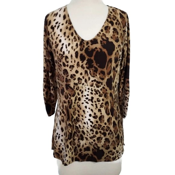 Susan Graver Tops Susan Graver Tunic Top Liquid Knit Small Stretch
